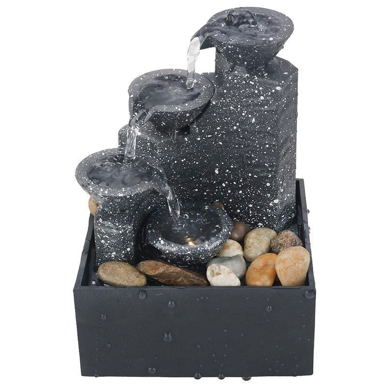 Indoor Desktop Waterfall Fountain USB Power With Pebbles Indoor Home ...