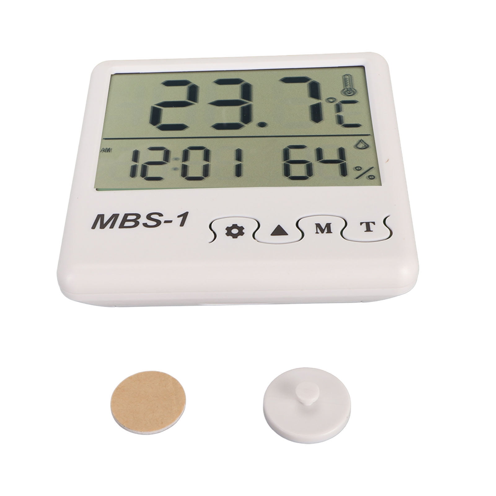 Indoor Digital Thermometer Hygrometer Clock Wall Mounted Electronic ...