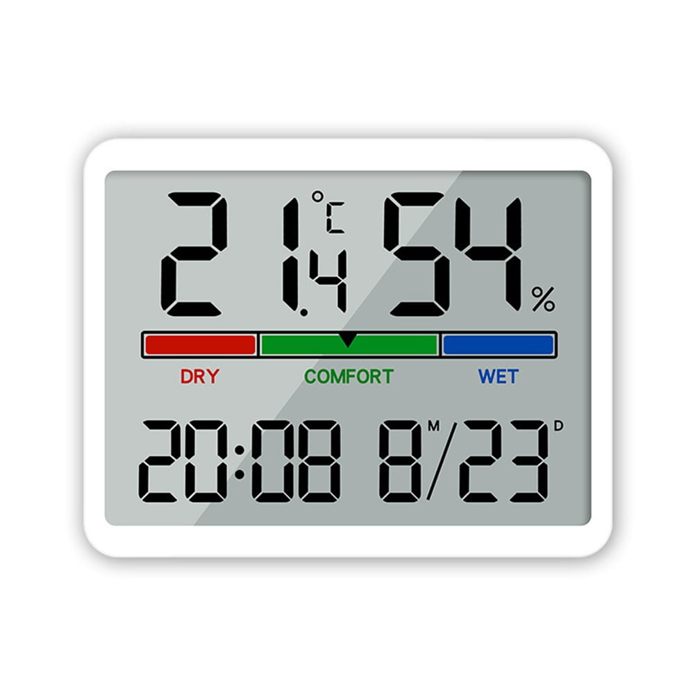 Indoor Digital Thermometer Hygrometer with Clock for House and ...