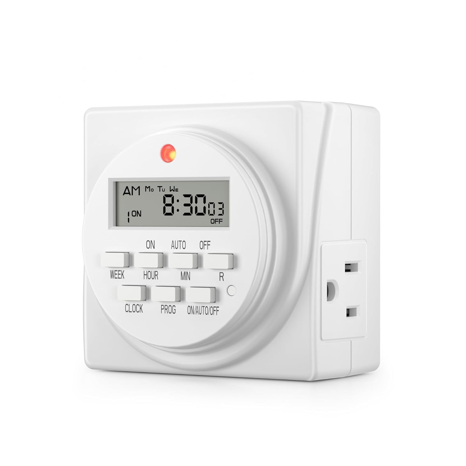 Indoor Digital Timer Outlet, Dual Outlet 7 Day Programmable Light , 3 ...