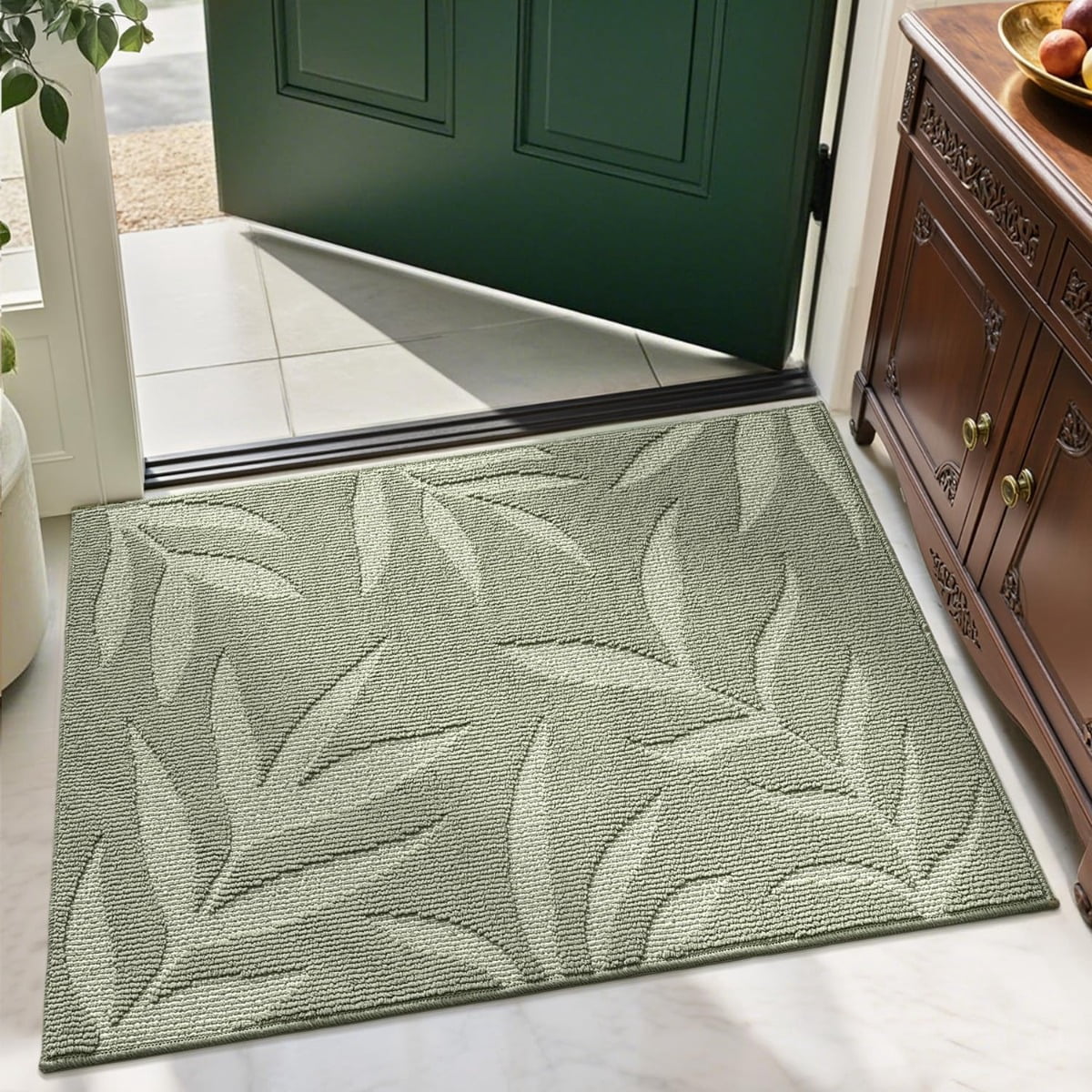 Indoor Dirt Trapper Front Door Mat, Washable Non-Slip Absorbent Low ...