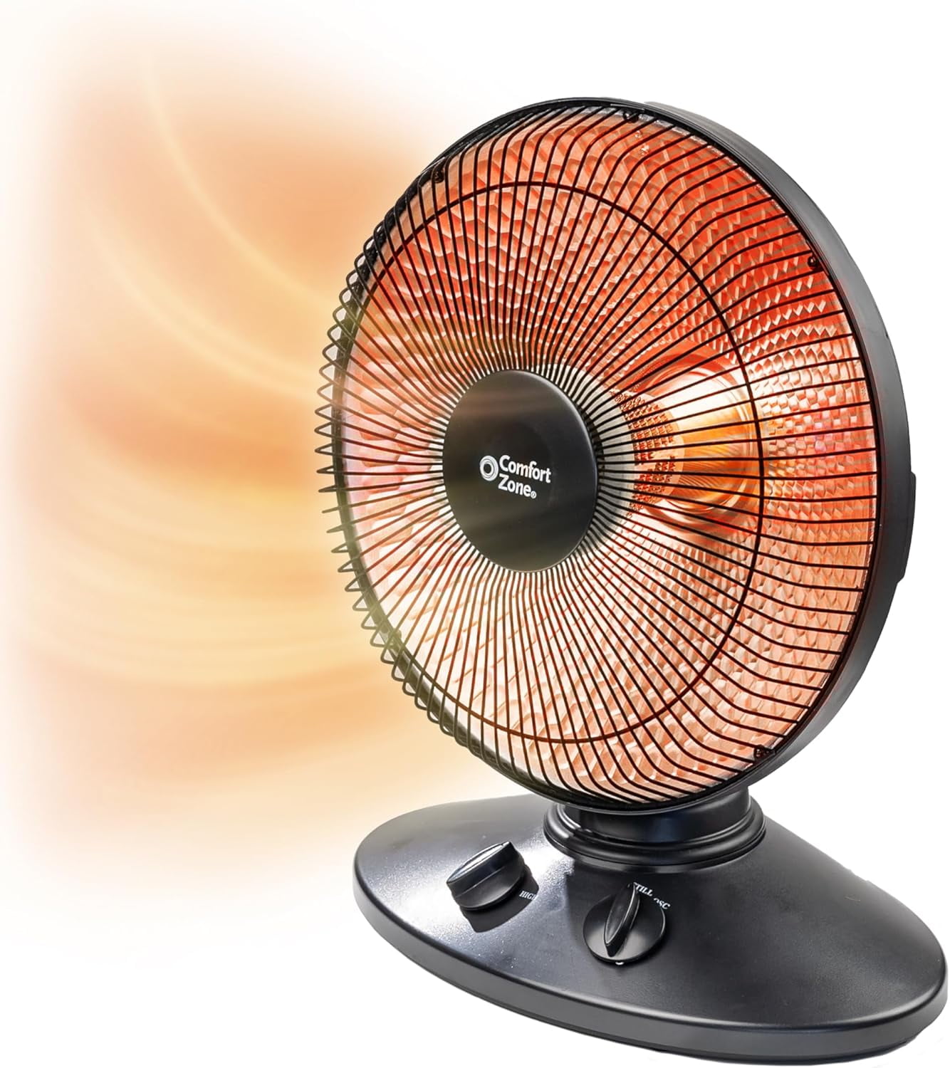 Indoor Dish Space Heater with 70-degree Oscillation, Parabolic, Radiant ...