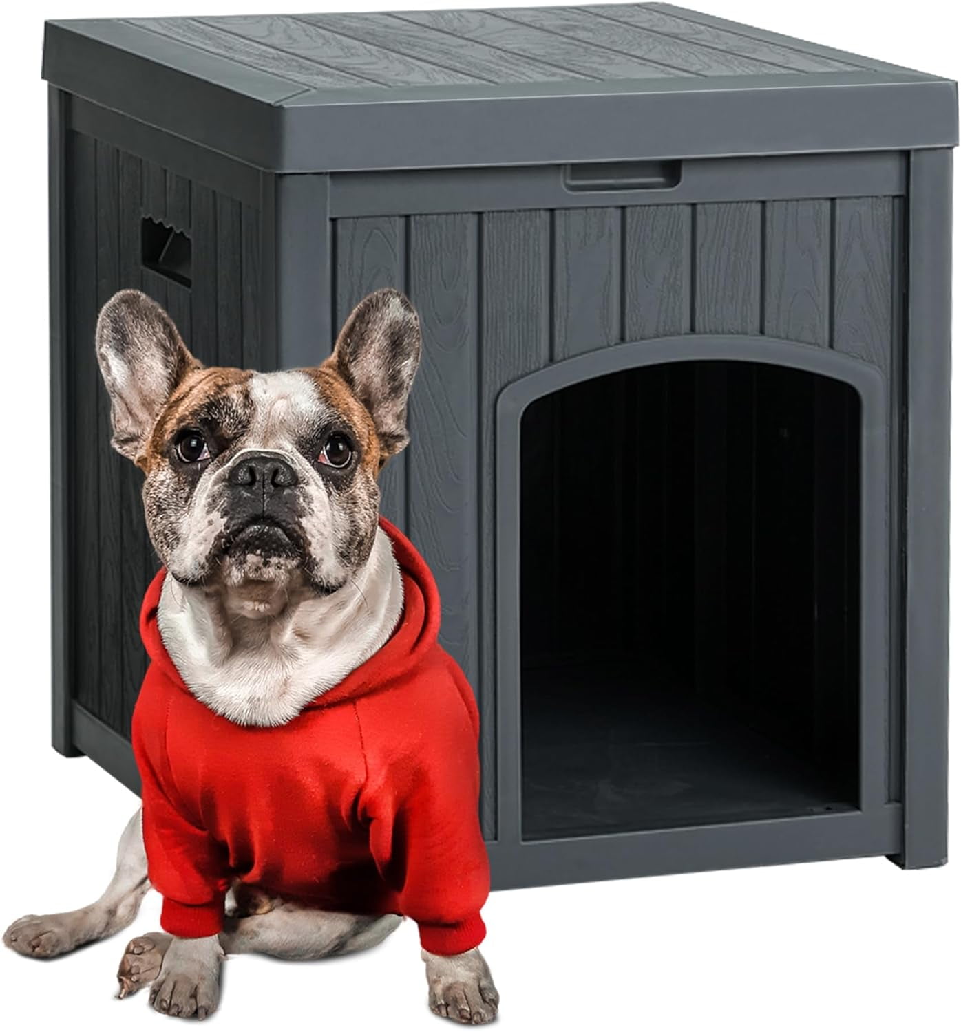 Indoor Dog House Weatherproof Outdoor Dog Houser for Small Medium Dogs, Resin Plastic Igloo Dog ...