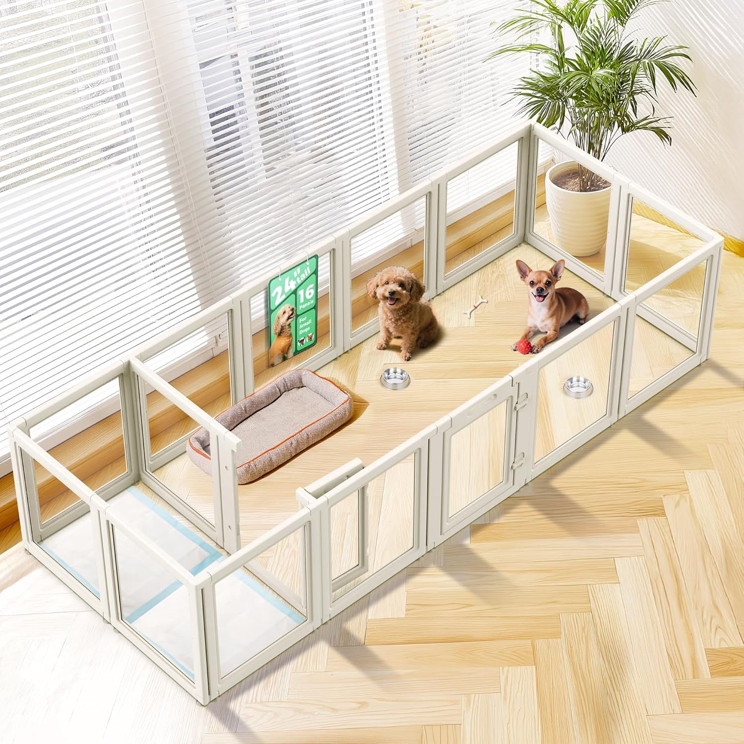 Indoor Dog Playpen for Puppies and Small Dogs 24 Inch 8 Panels White ...