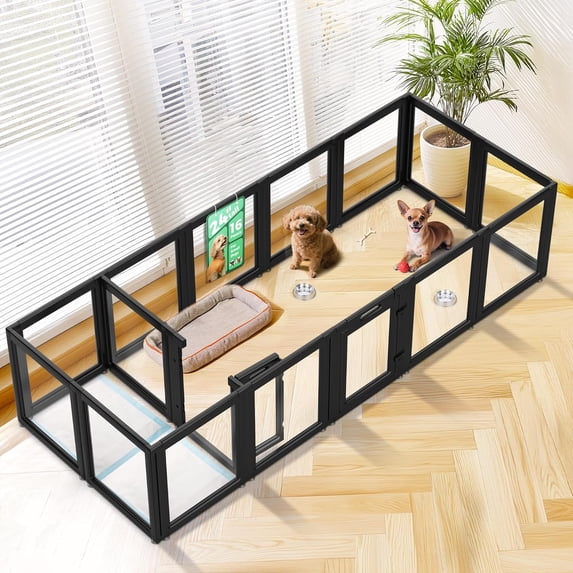 Indoor Dog Playpen for Puppies and Small Dogs 24 Inch 8 Panels White ...