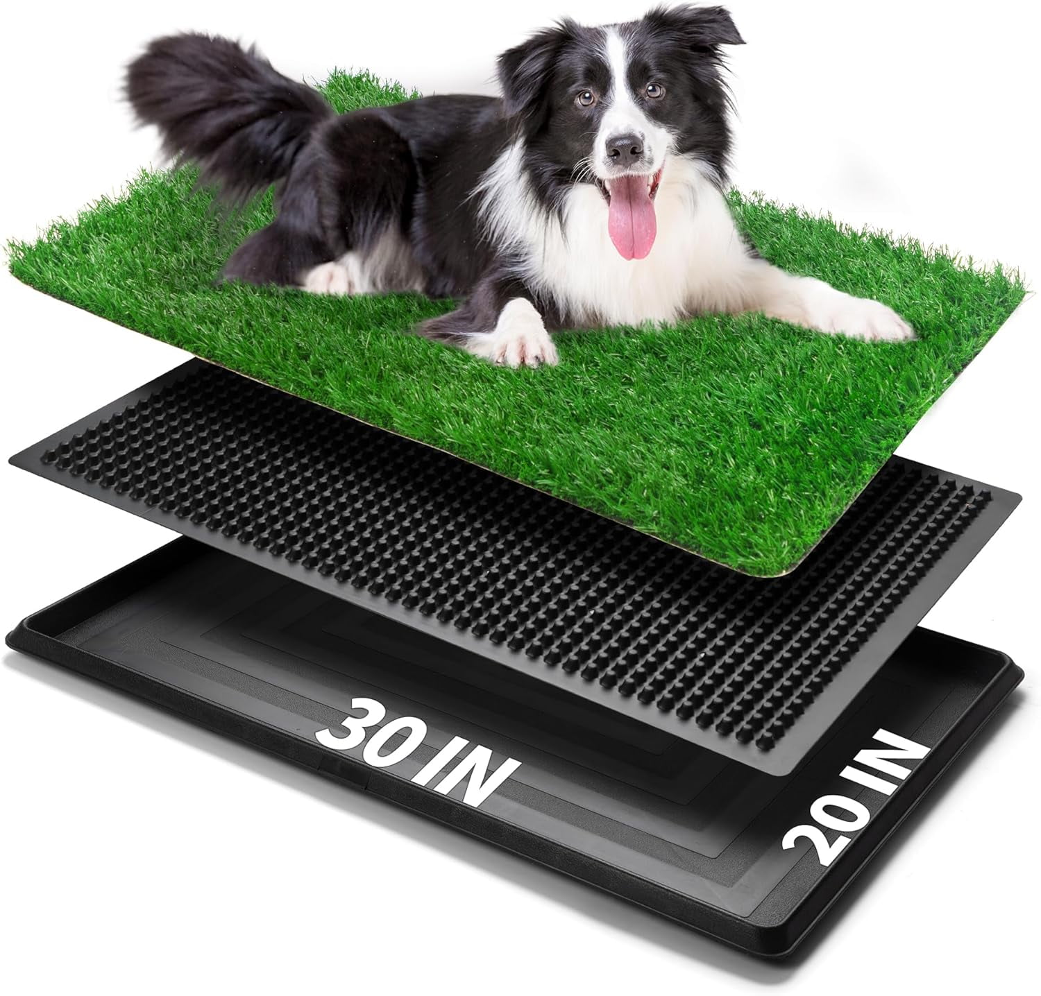 Indoor Dog Potty Grass with Tray Large, Reusable Dog Pee Grass Pad with ...