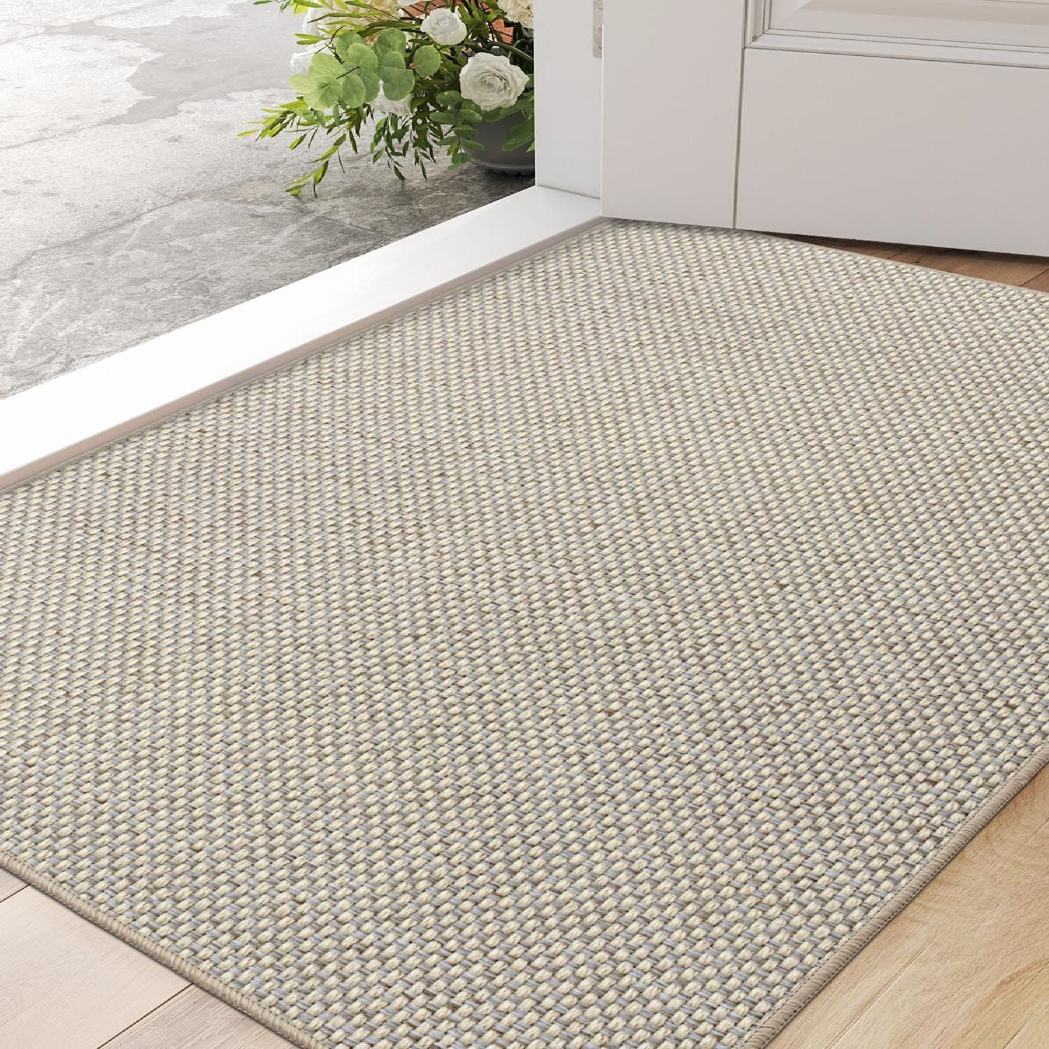 Indoor Door Mat, 24"x36" Ultra Non Slip Rubber Backed Dirt Trapper, Low ...