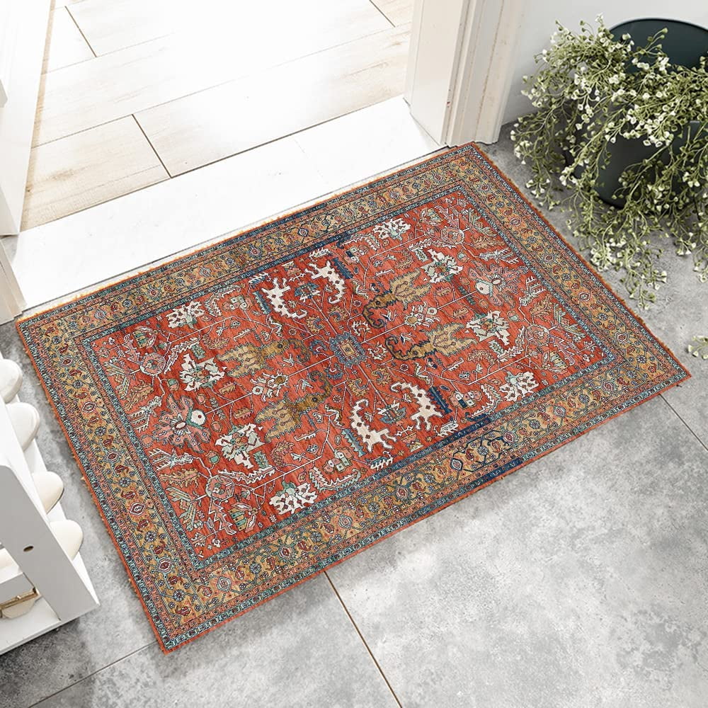 Indoor Door Mat Retro Indoor Floor Mat, 20"x32" Non Slip Front Door Rug ...