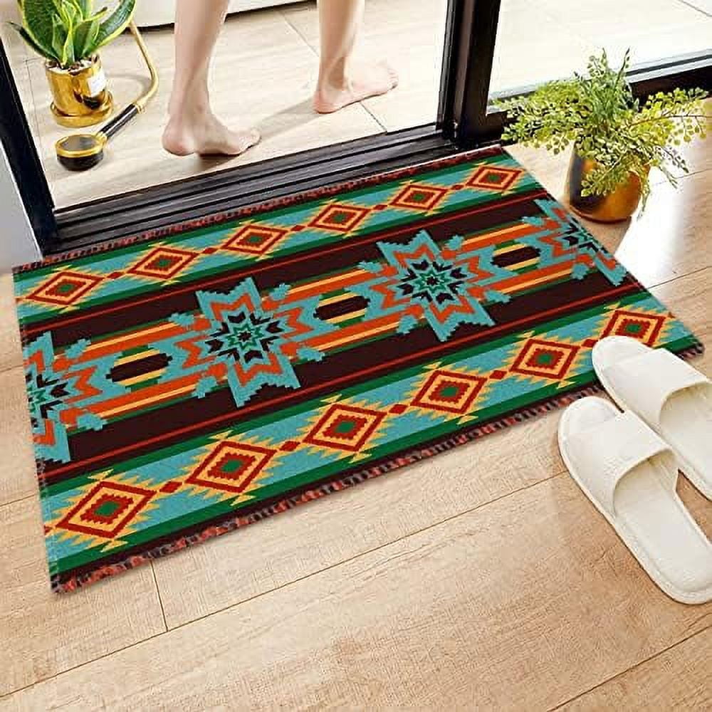 Indoor Door Mat Welcome Mat African Ethnic Geometric Pattern in Aztec ...