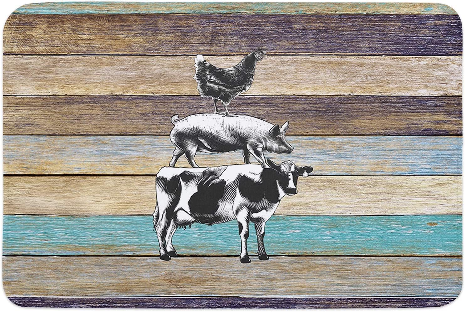 Indoor Doormat,Front Back Door Mats with Non Slip Backing,Farm Animal ...