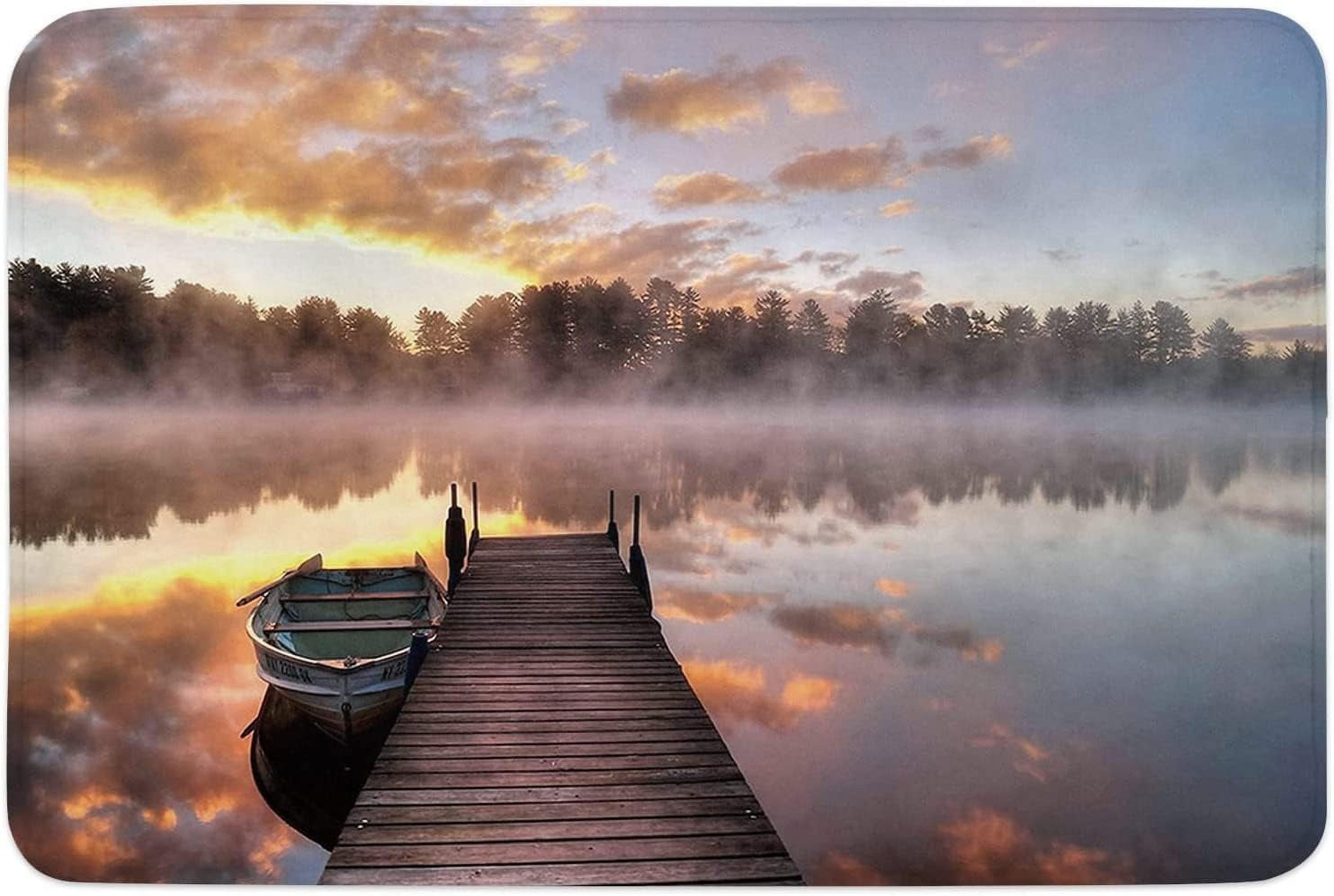 Indoor Doormat,Front Back Door Mats with Non Slip Backing,Sunrise Lake ...