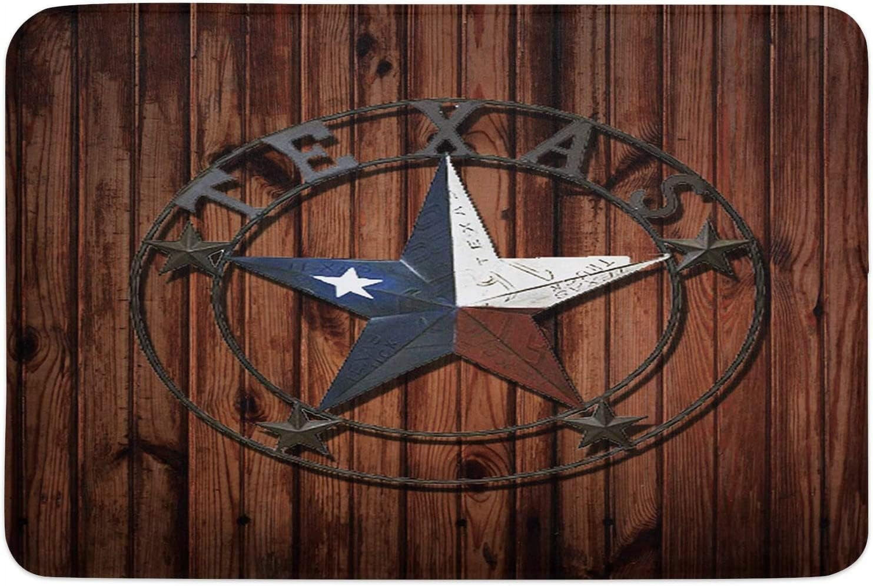 Indoor Doormat,Front Back Door Mats with Non Slip Backing,Texas Star on ...