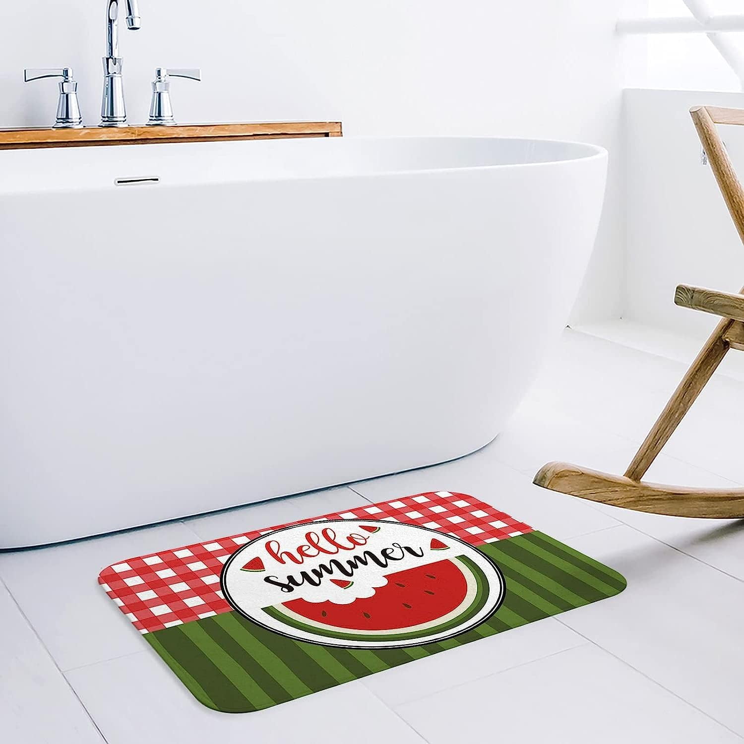 Indoor Doormat Low Pile Welcome Mat Rustic Cute Summer Watermelon ...
