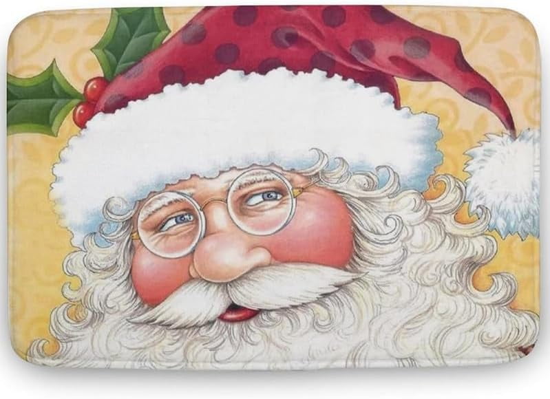 Indoor Doormat Santa Claus Smile Face Retro Entryway Door Mats Indoor ...