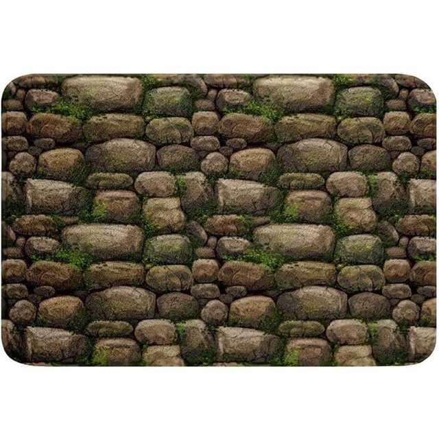 Indoor Doormat Stones Moss Wild Natural Rock Retro Entryway Door Mats ...