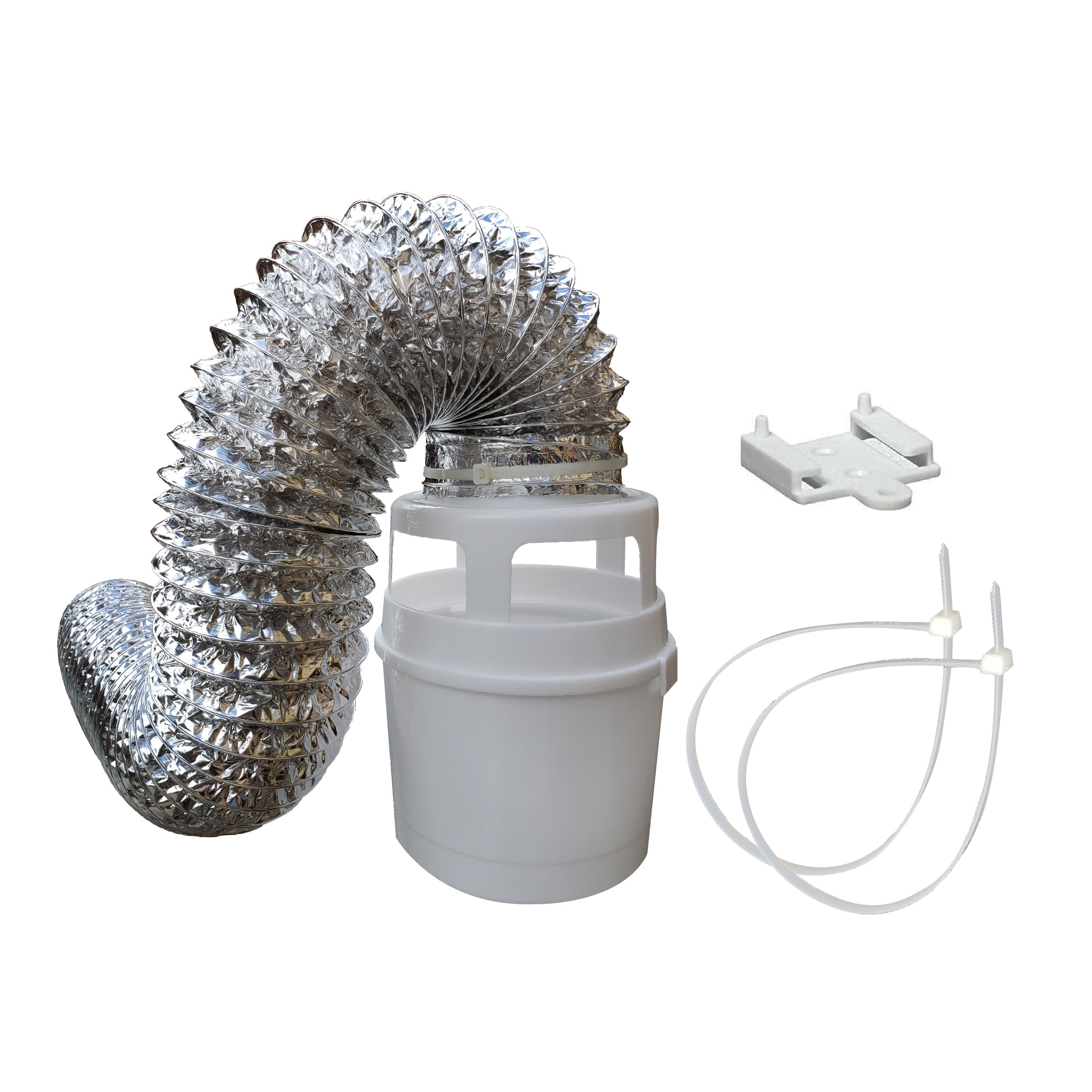 Indoor Dryer Vent Kit with Lint Trap Bucket and 4 feet Flexible ...