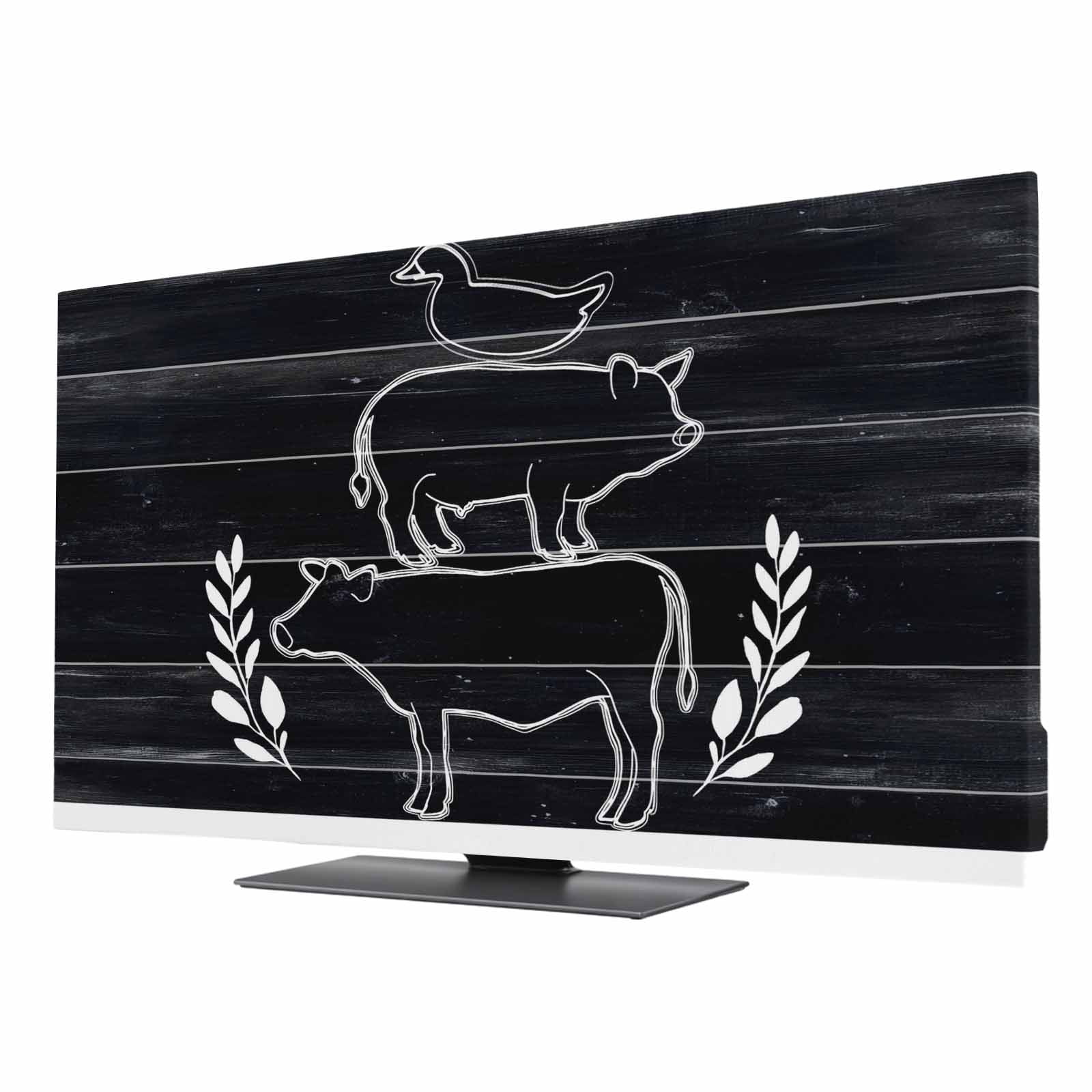 Indoor Elastic TV Cover, Farm Cow Pig Duck Dust Proof TV Screen ...