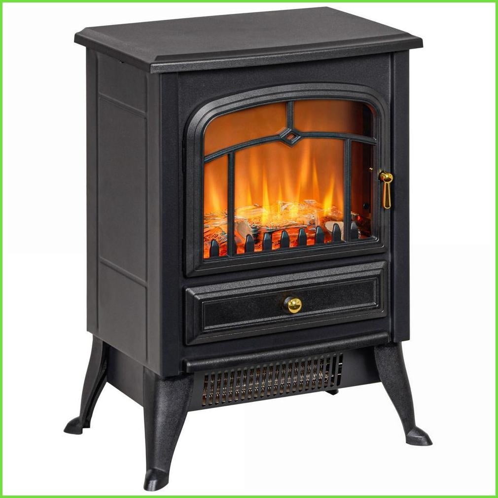 Indoor Electric Fireplace Heater, Freestanding Stove with LED Flames ...