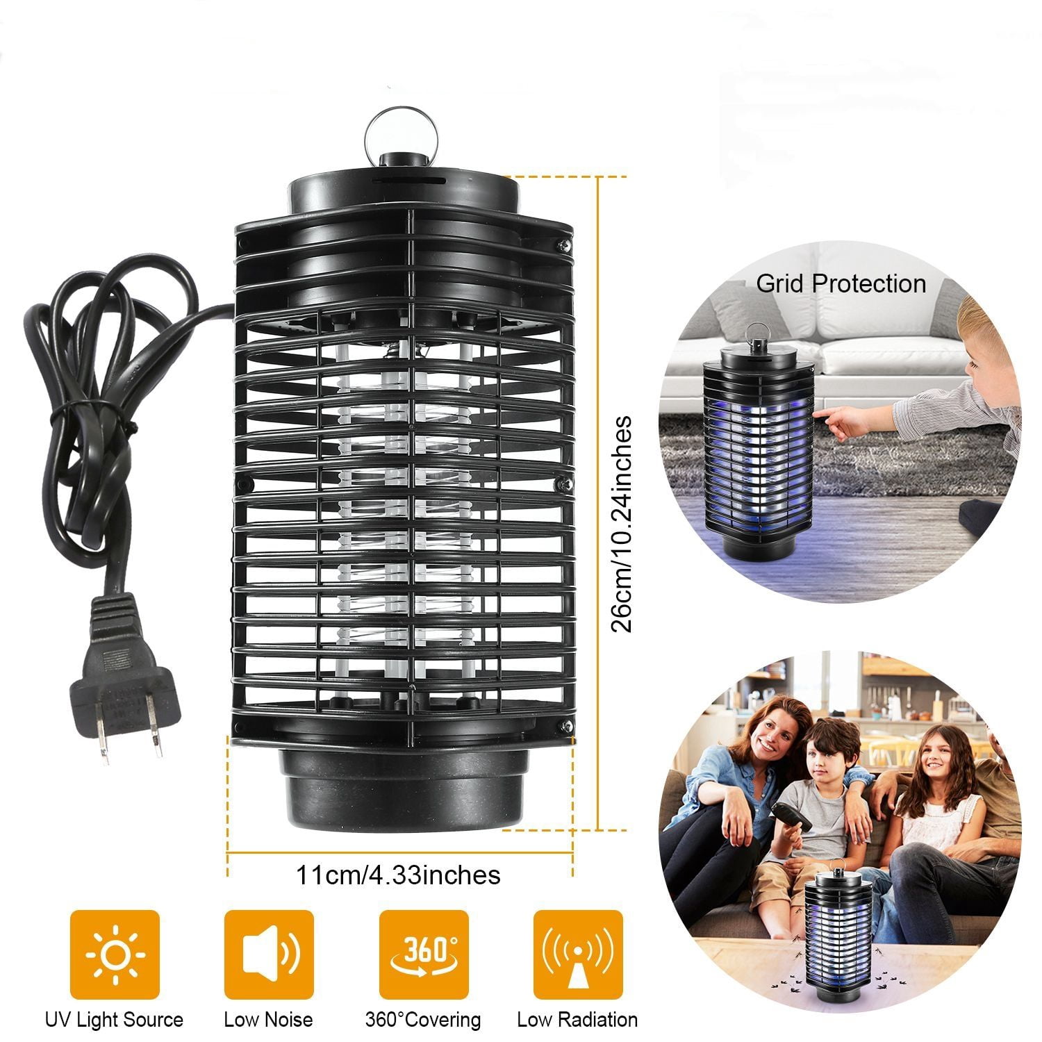 Indoor Electric Flying Bug Trap, Low Noise Photocatalyst Mosquito Lamp ...