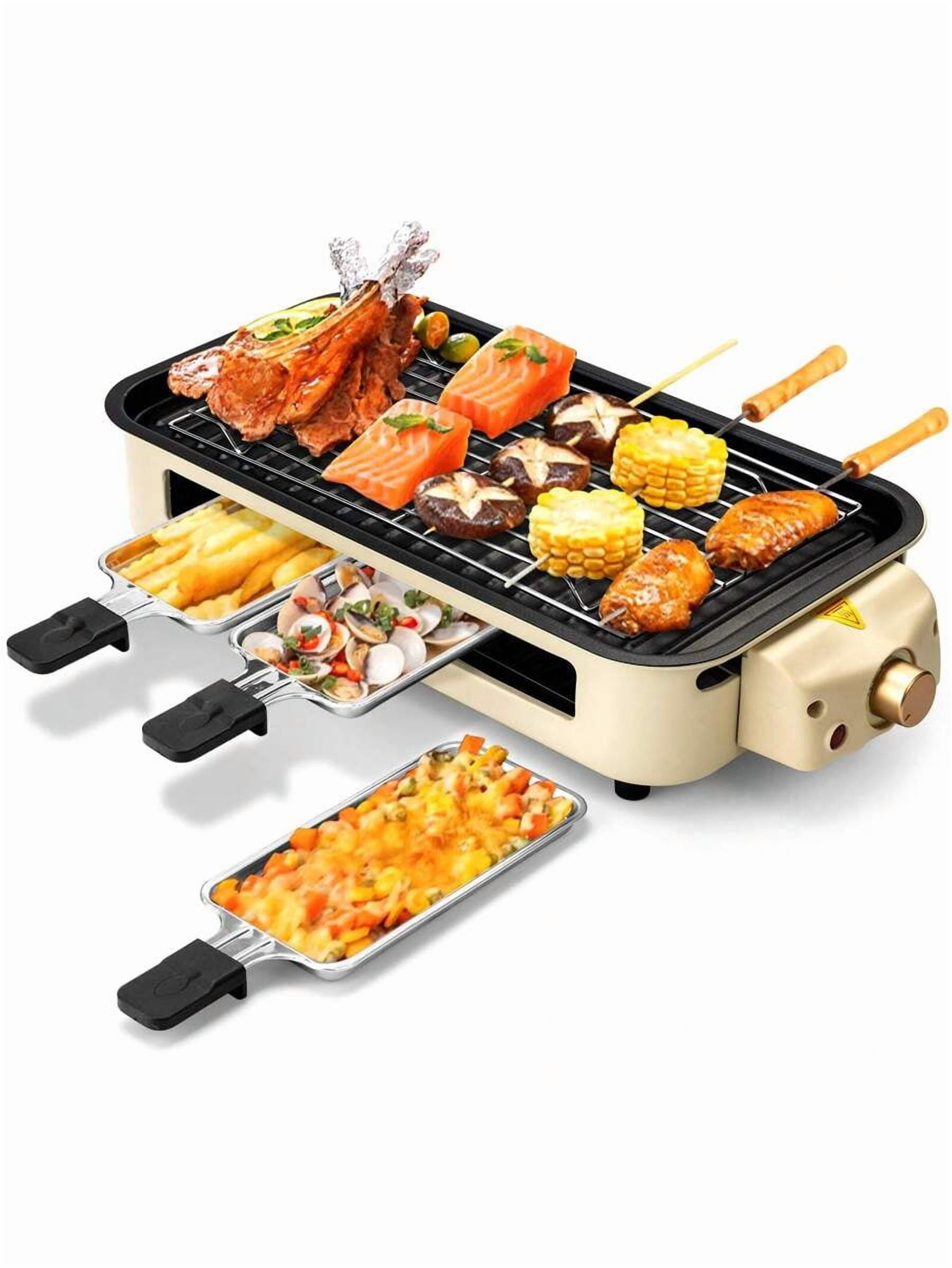 Indoor Electric Smokeless Grill and Griddle, 1500W Korean BBQ Grill ...