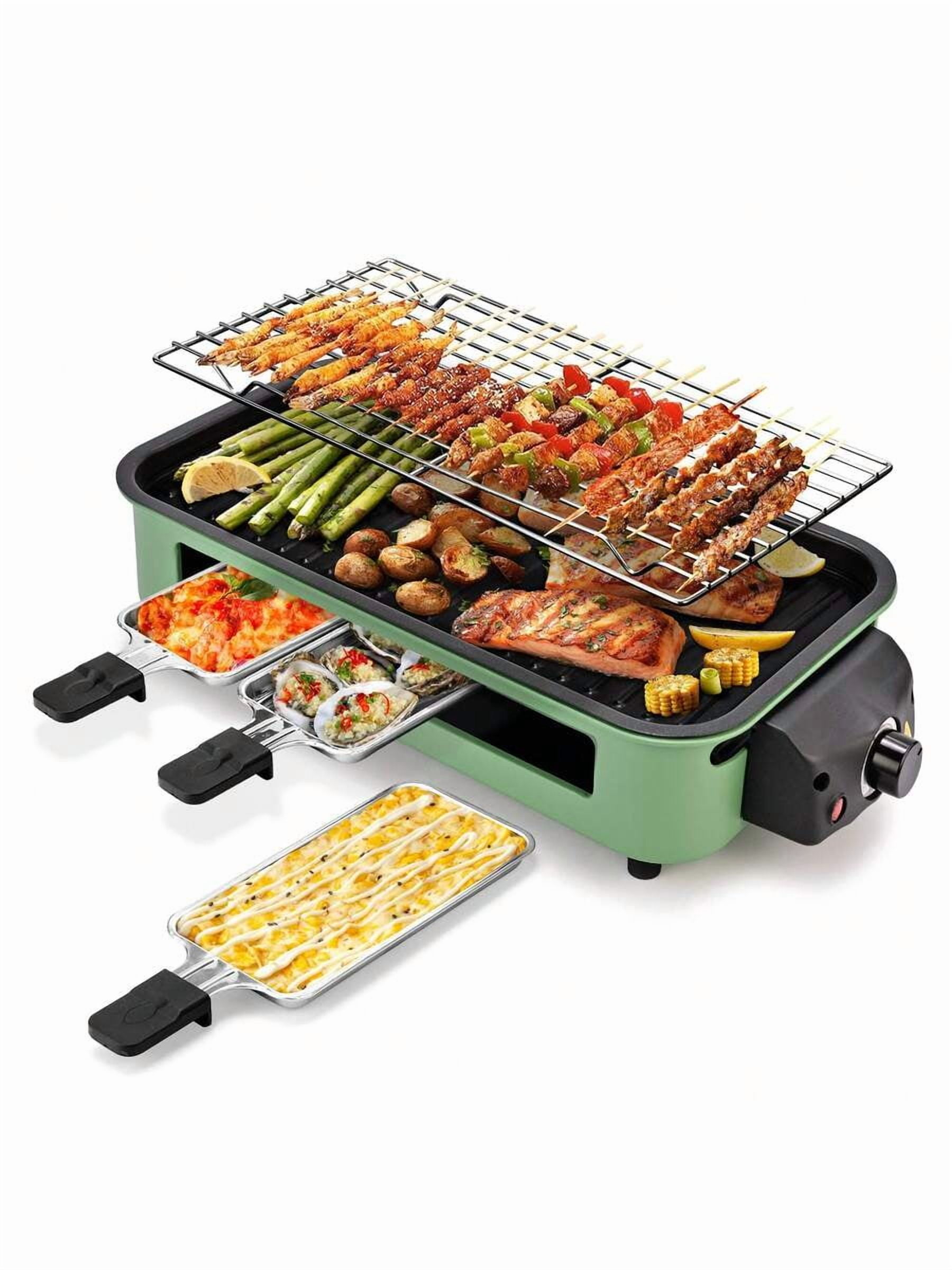Indoor Electric Smokeless Grill and Griddle, 1700W Non-Stick BBQ Grill ...