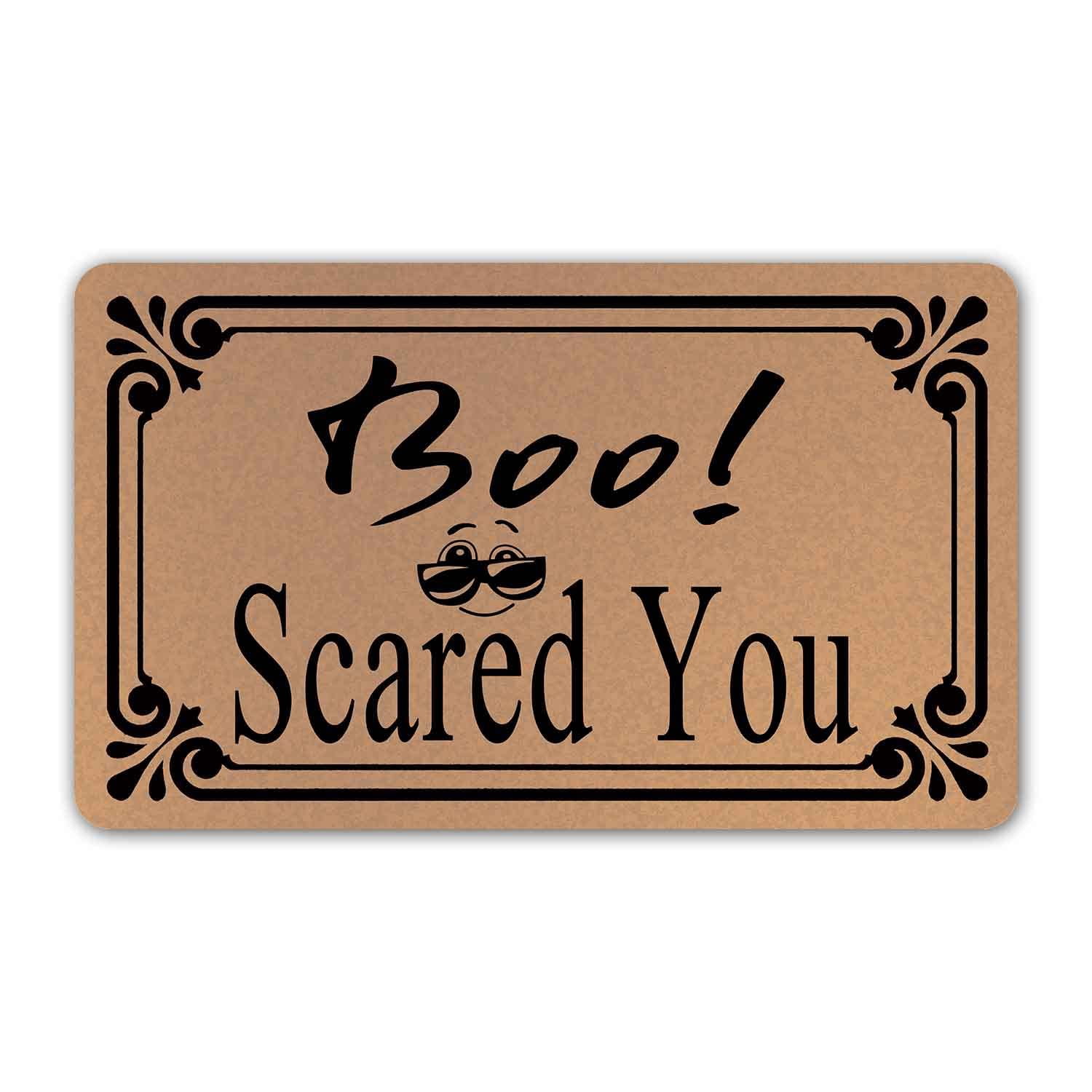 Indoor Entray Porch Welcome Mat with Rubber Back 16x24 inch Boo Scared ...
