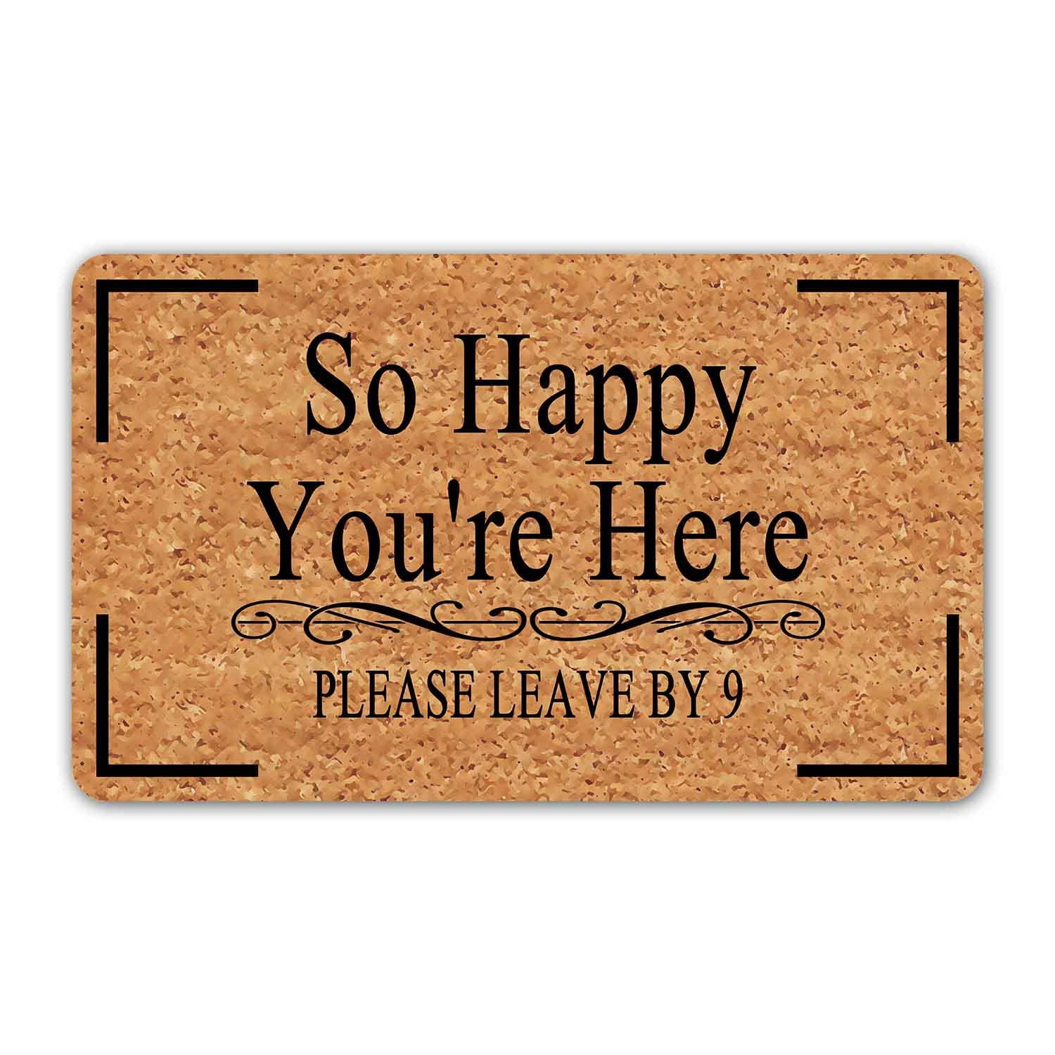 Indoor Entry Porch Welcome Mat with Rubber Back 16x24 inch So Happy You ...
