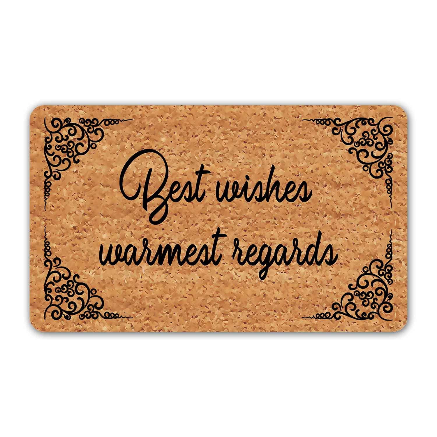 Indoor Entry Porch Welcome Mat with Rubber Back Best Wishes Warmest ...