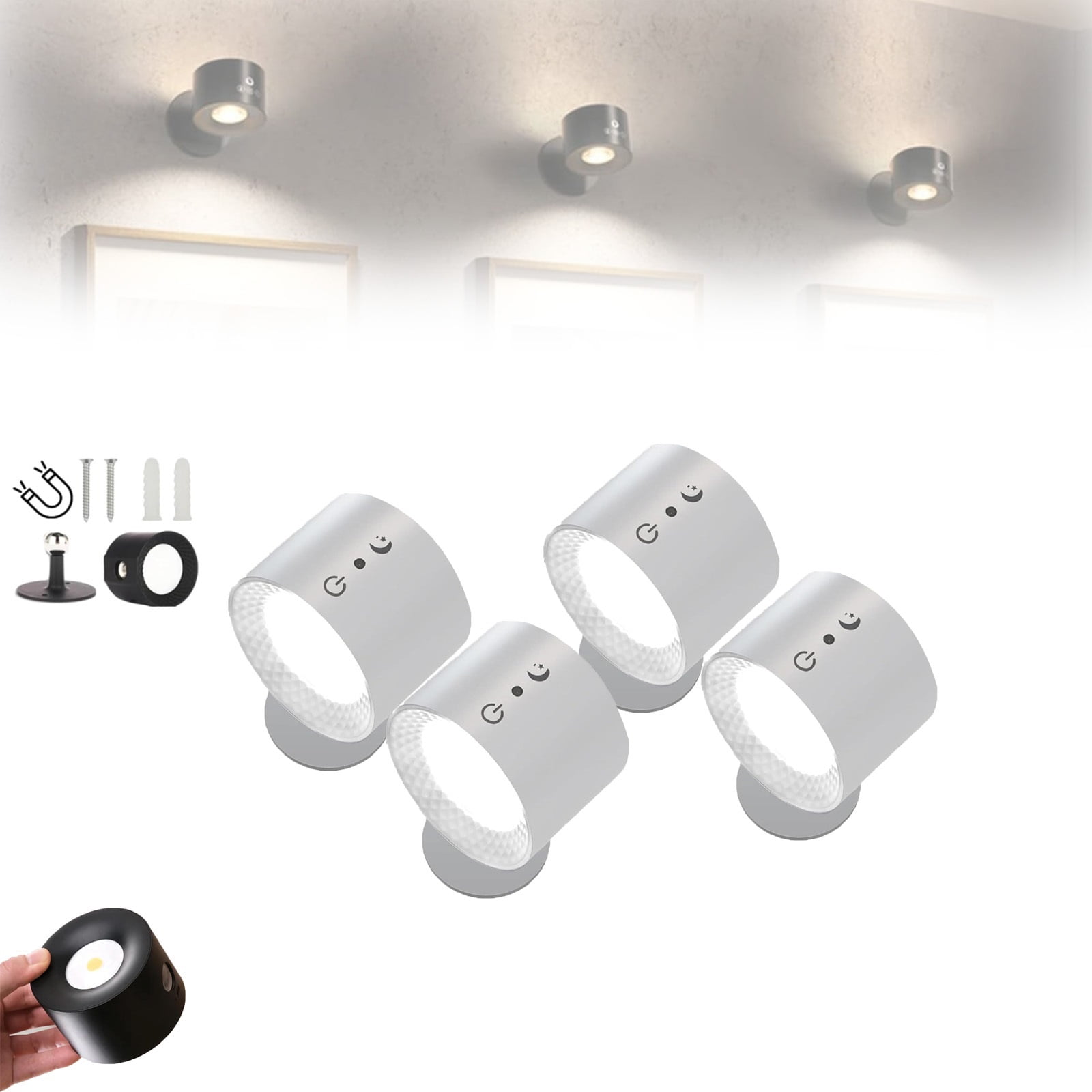 Indoor Everywhere Light 2.0 6-Pack Cordless LED Lights with 360 ...