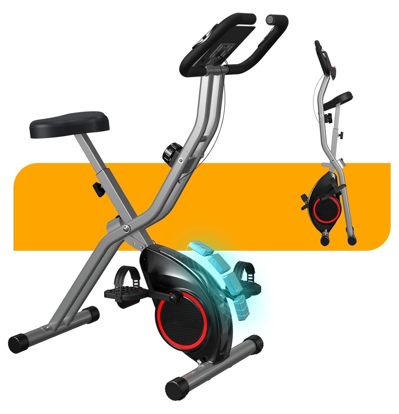 Indoor Exercise Bike for Seniors, Foldable 5 IN 1 Stationary Bike with ...