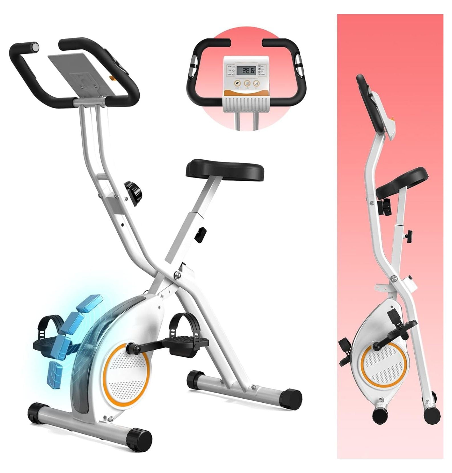 Indoor Exercise Bike Stationary Bikes for Home, Lightweight Foldable ...