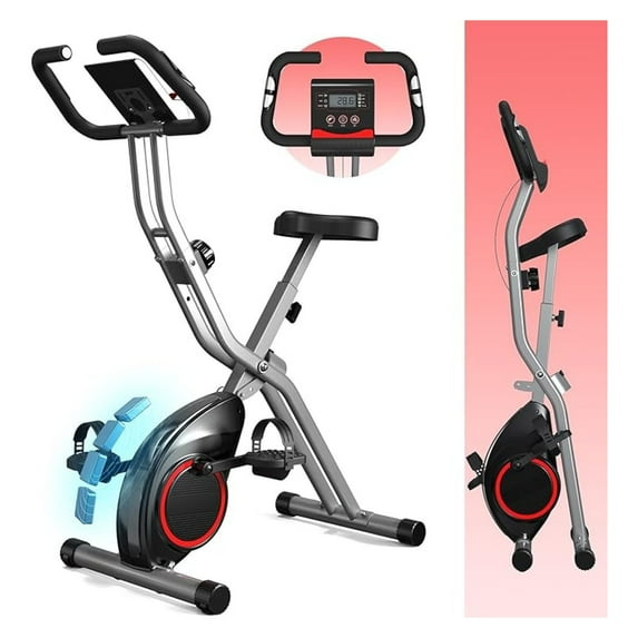 Indoor Exercise Bike Stationary Bikes for Home, Lightweight Foldable Cycling Bike with 70% Pre ...