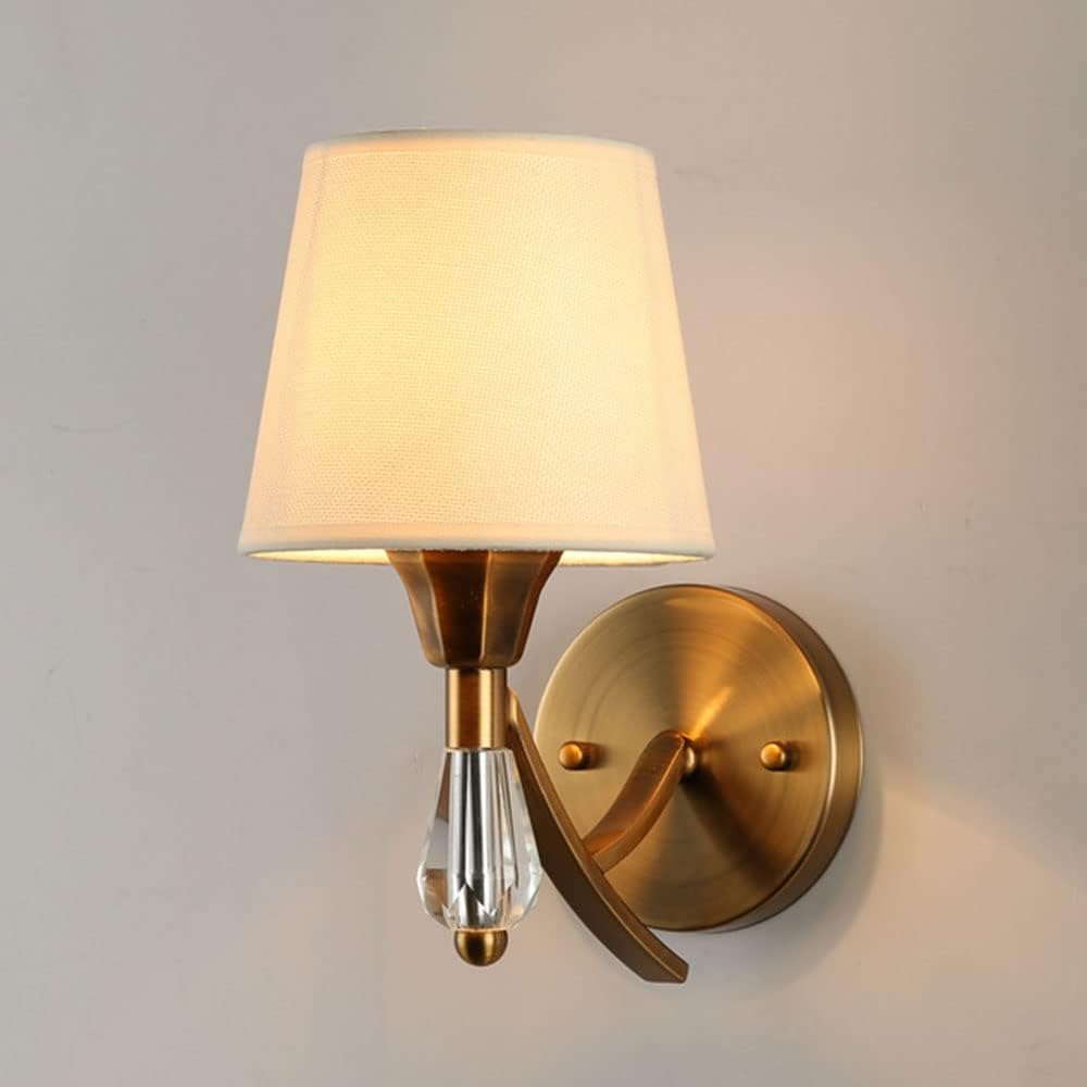 Indoor Fabric Wall Lamps E14 Metal Wall Mounted Light Single Head Wall ...