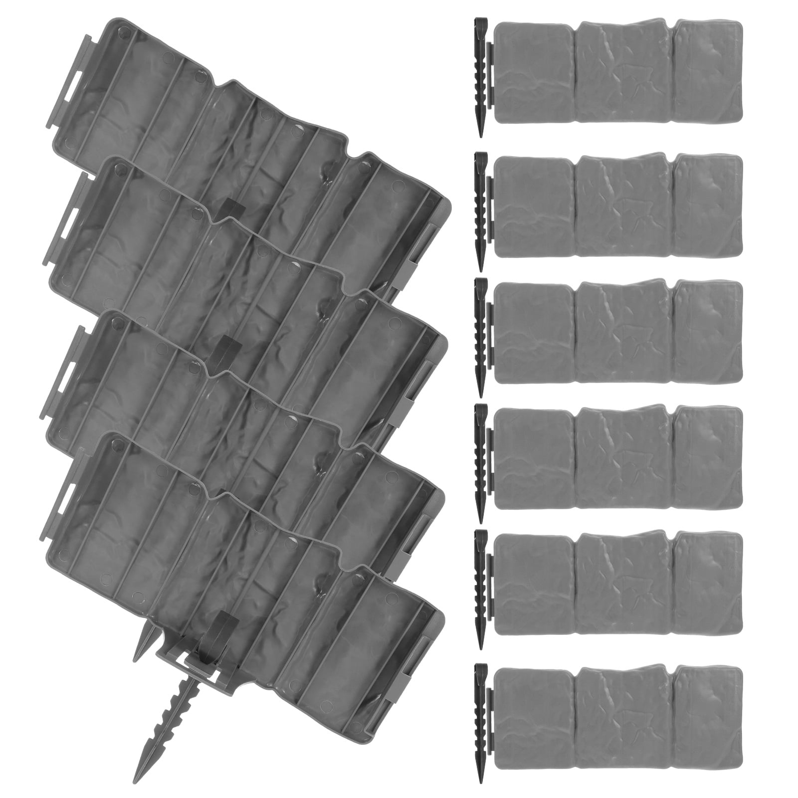 FONDOTIN Plastic Garden Edging Strip Grey 1Set 9.84In - Walmart.com