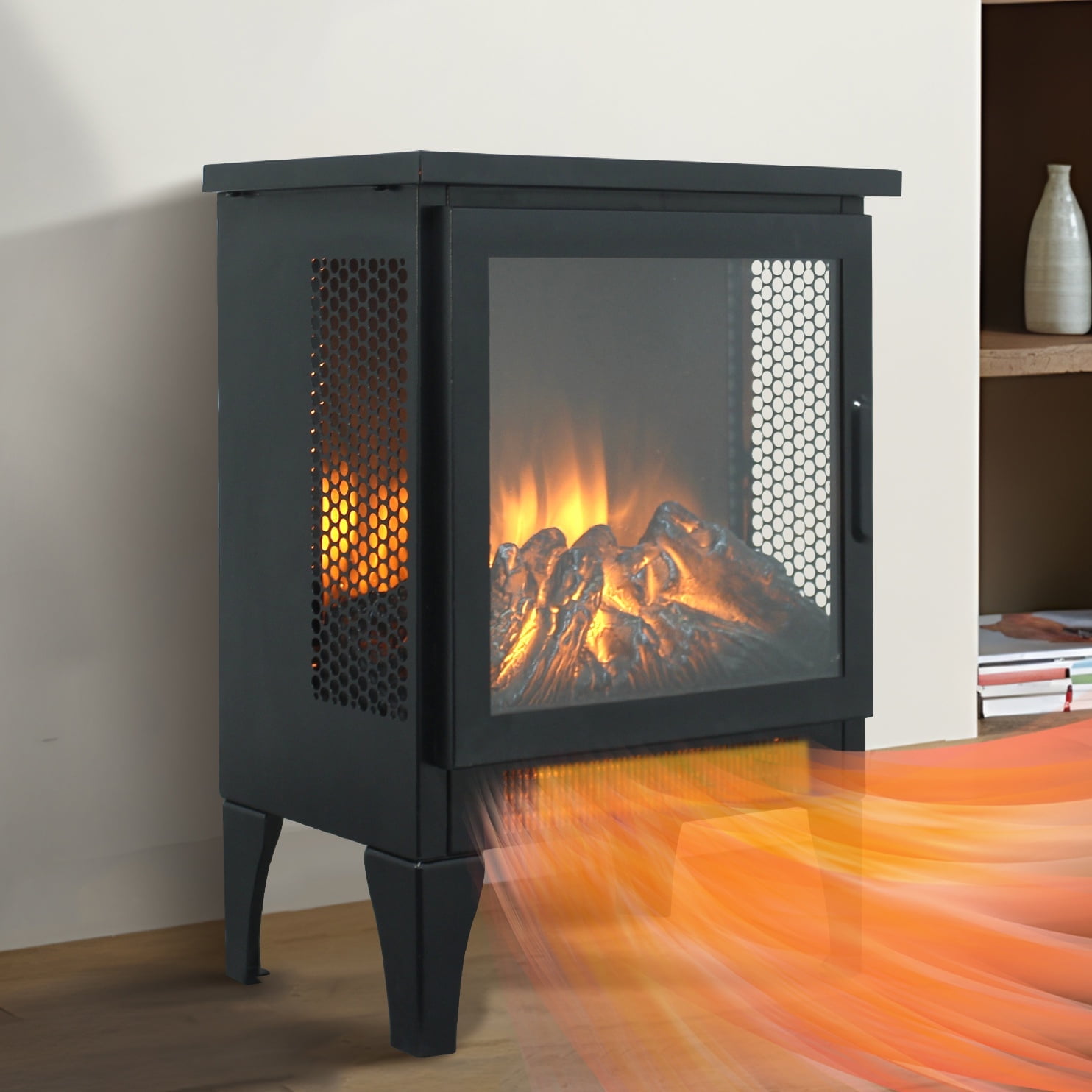 Indoor Fireplace Heater, 1400W Electric Space Heater, Portable for ...