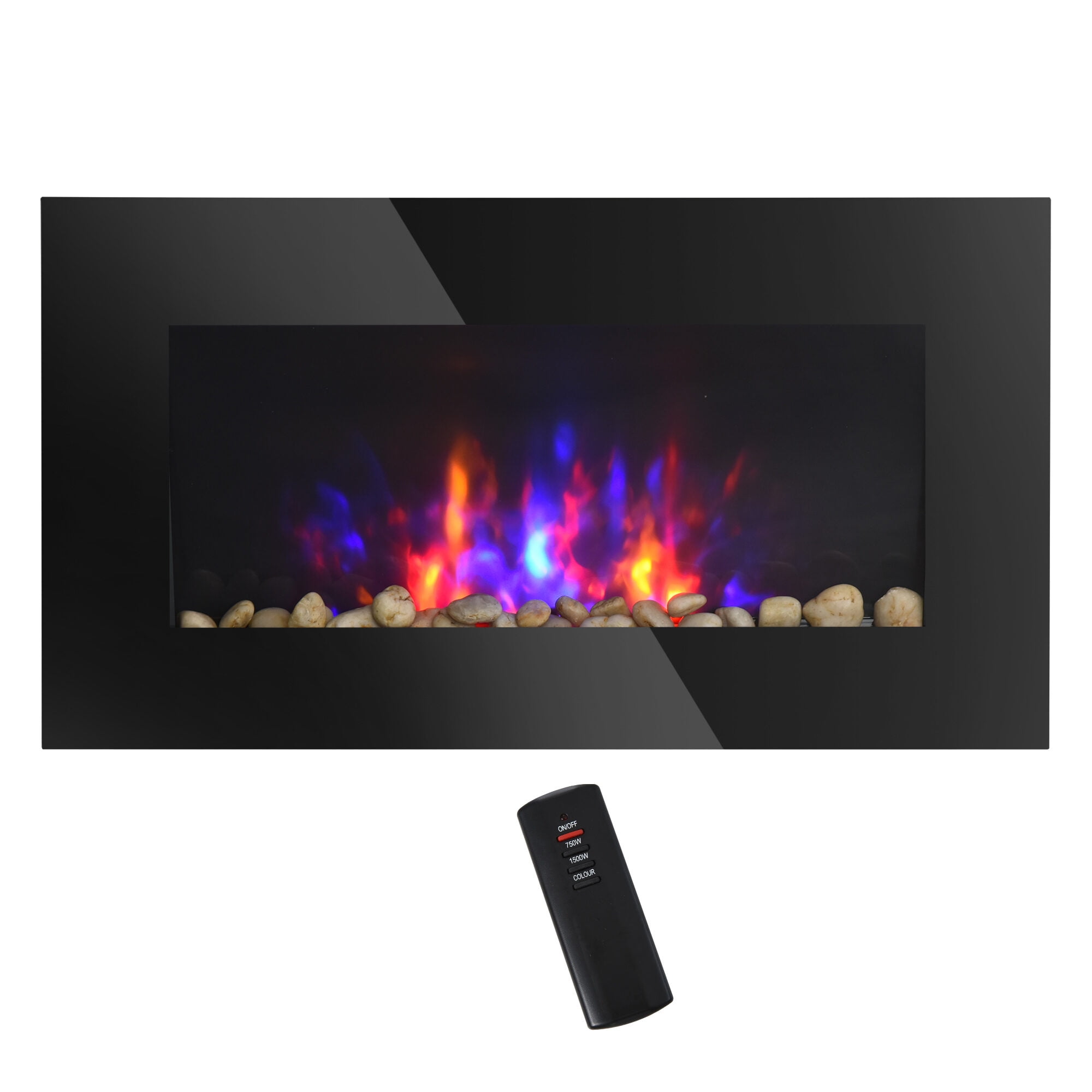 Indoor Fireplaces 28.5" 1500W Electric Wall-Mounted Fireplace with ...