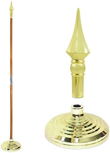 Indoor Flag Pole kit 7ft - Plastic Spear - Gold Texture Base - Aluminum ...