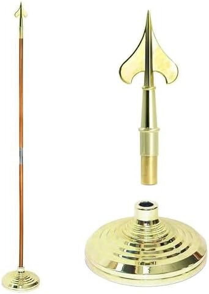 Indoor Flag Pole kit 9ft - Army Spear - Gold Texture Base - Aluminum ...