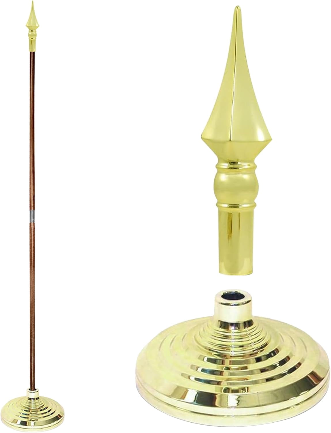 Super Tough Indoor Flag Pole kit 7ft - Plastic Spear - Gold Texture ...