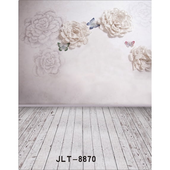 Indoor Flowers Wooden Floor Wedding Children Vinyl Photography ...