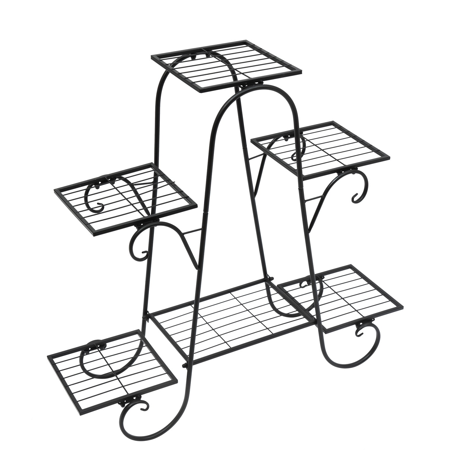 Indoor Freestanding Metal Plant Stand Shelves, 3-Tier Flower Pot Plant ...