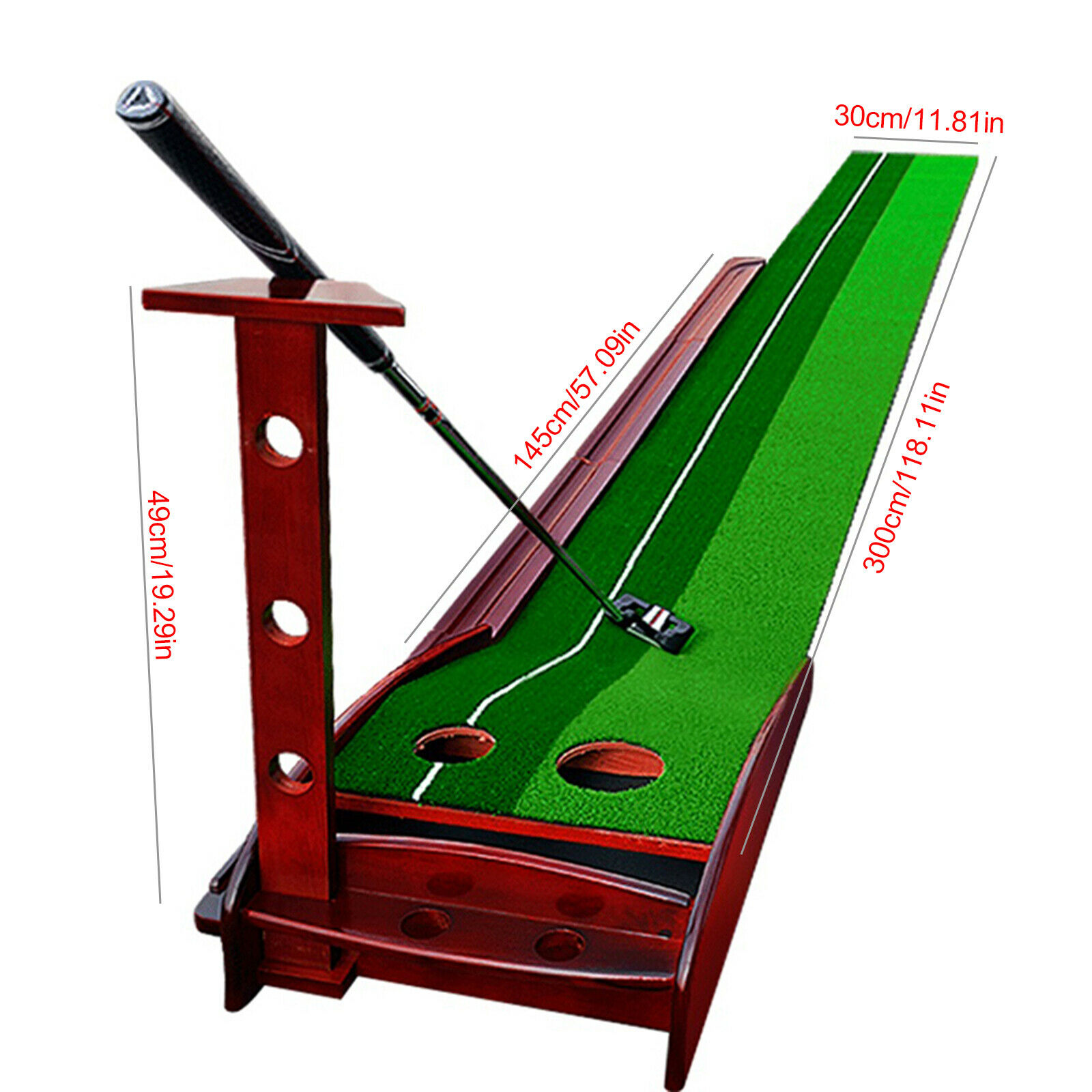 Indoor Golf Putting Green Practice Mat Exerciser W/Auto Ball Return ...