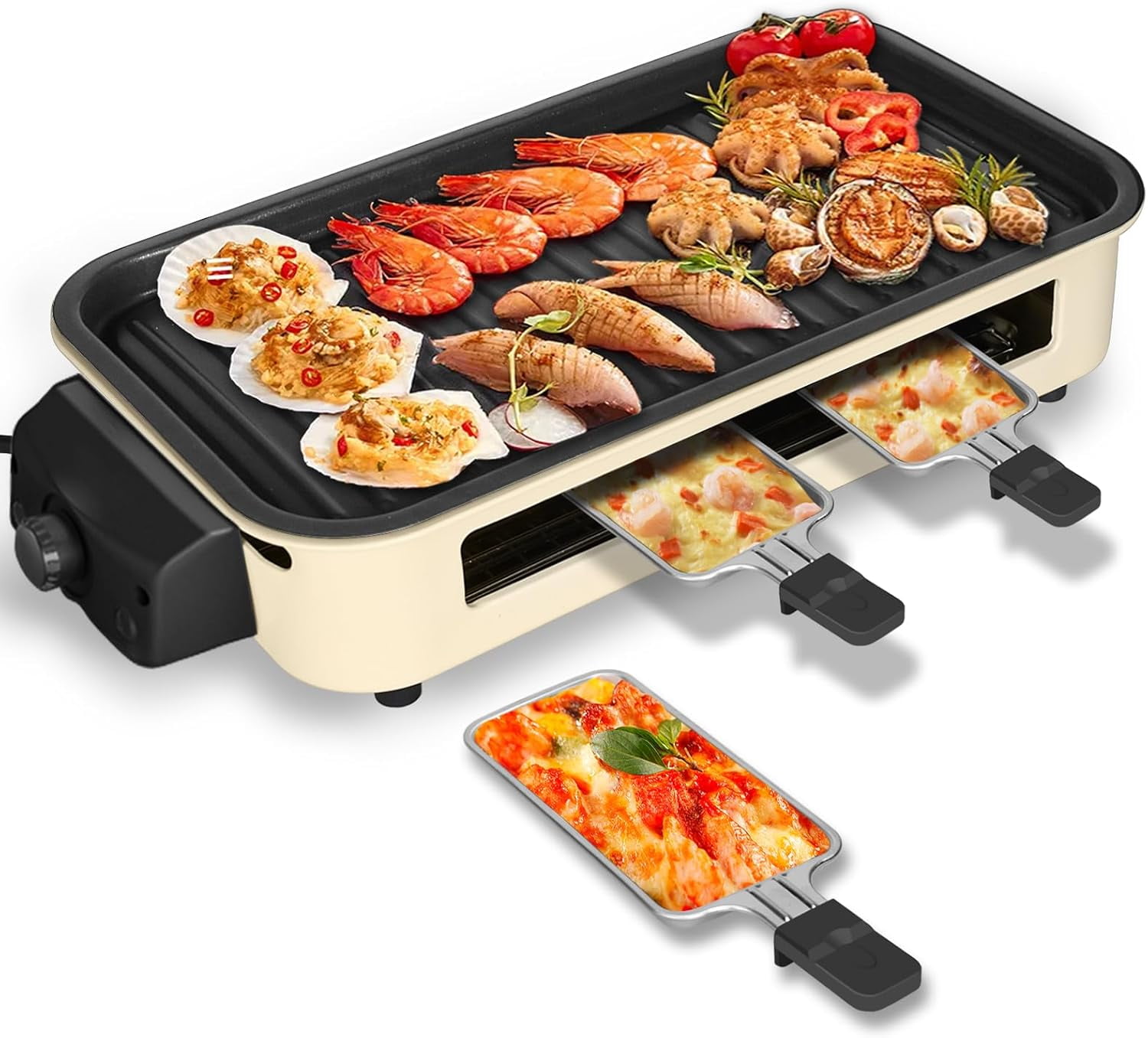 Indoor Grill 1500W, 2 in 1 Smokeless Indoor Grills with Non-stick ...