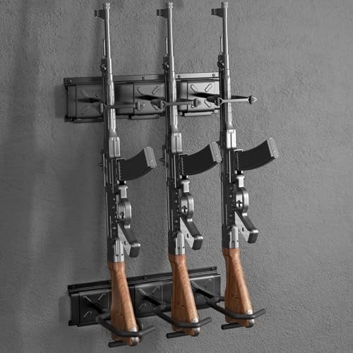 Indoor Gun Rack Heavy Duty Steel Shotgun Rifle Rack with Holds Gun Rack ...