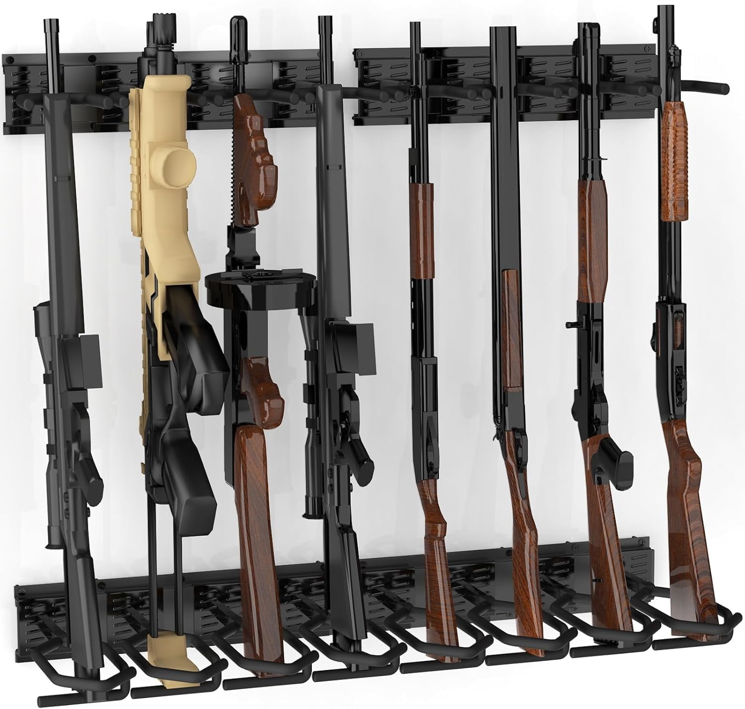 Indoor Gun Rack for Wall, Rifle Rack and Shotgun Wall Mount, Adjustable ...