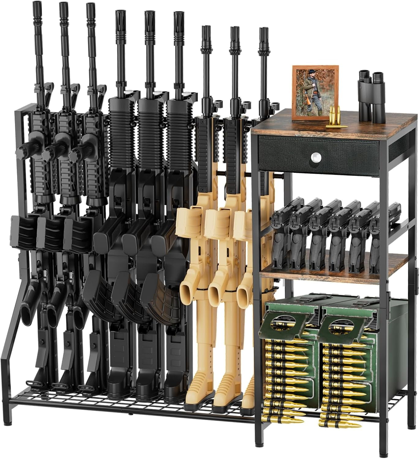 Indoor Gun Racks, Rifle Rack and Shotgun Floor Stand with Pistol Holder ...