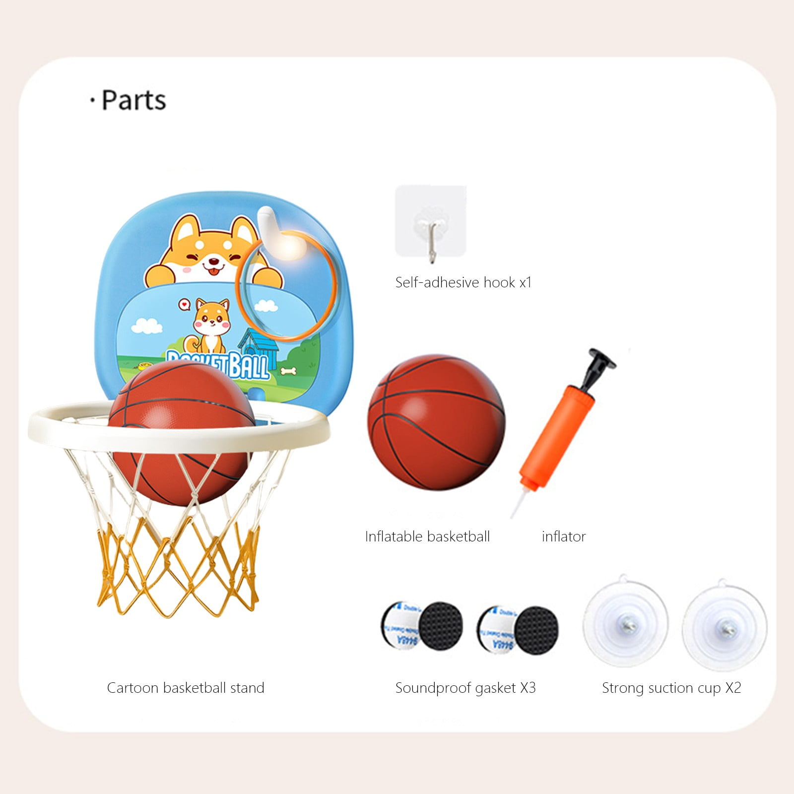 Indoor Hanging Basketball Hoop for Kids - 4 Styles Adjustable Plastic ...