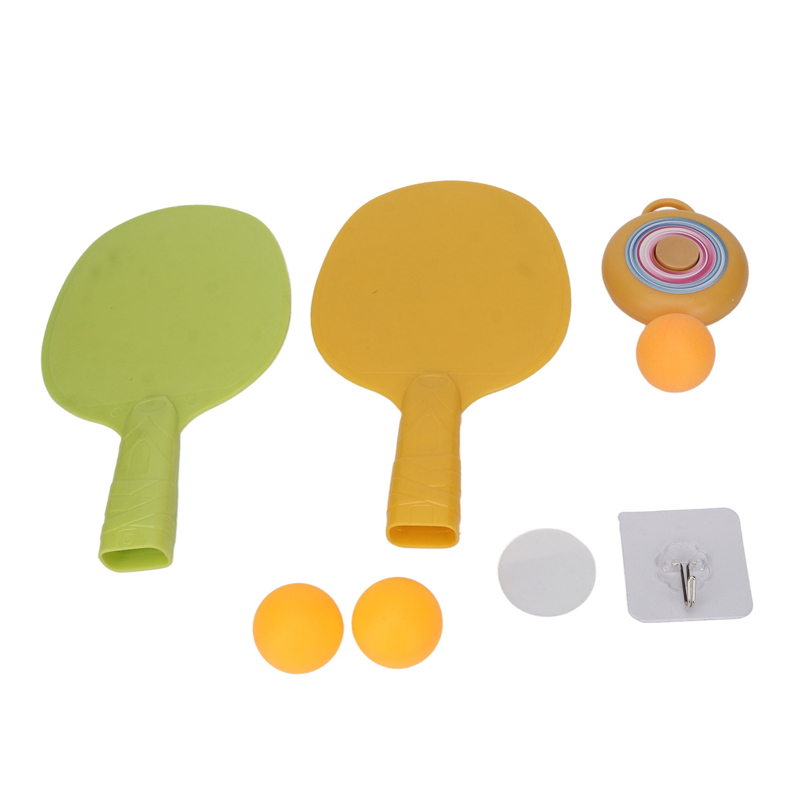 Indoor Hanging Ping Pong Trainer for Kids & Adults - 2 Rackets, Yellow ...