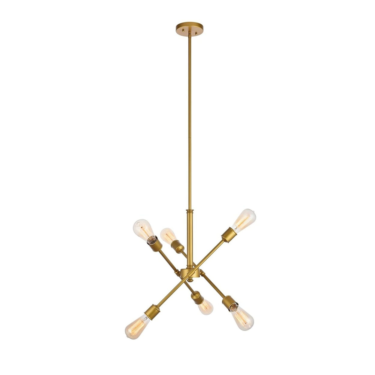 Indoor Home Decorative Midcentury Modern Axel 6 Lights Brass Pendant ...
