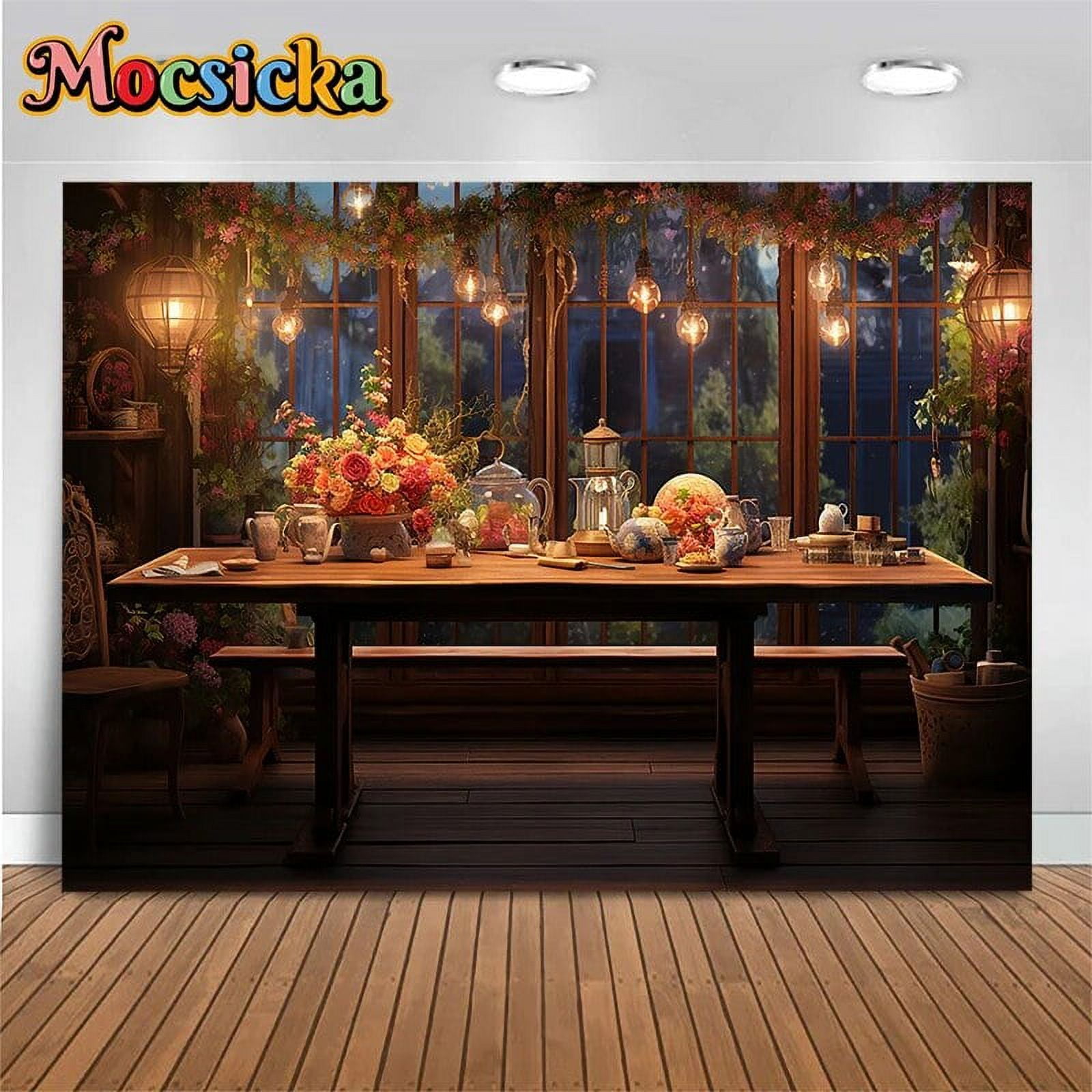 Indoor Home Flower Backdrop Photography Night Spring Easter Baby Shower ...